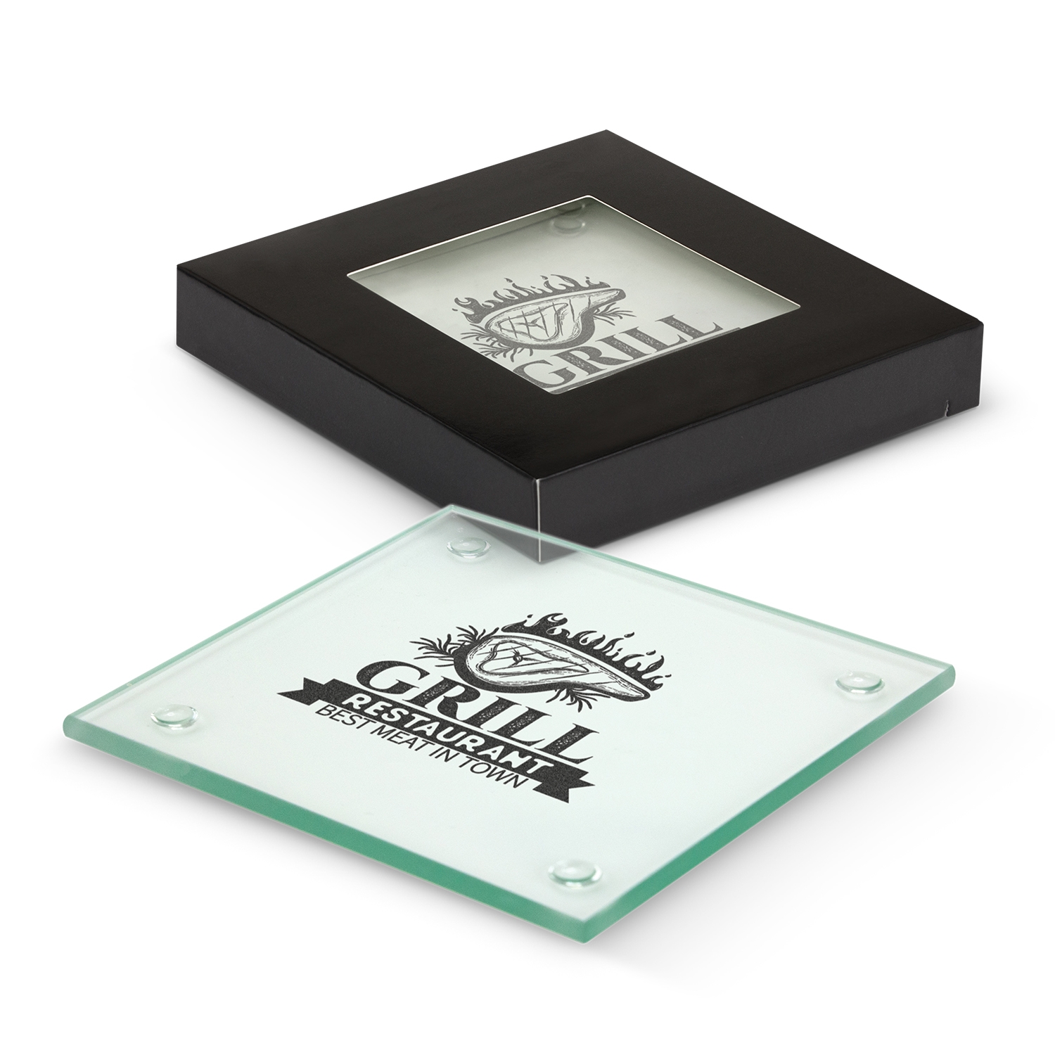 TRENDS | Venice Glass Coaster - Set of 2 - Square