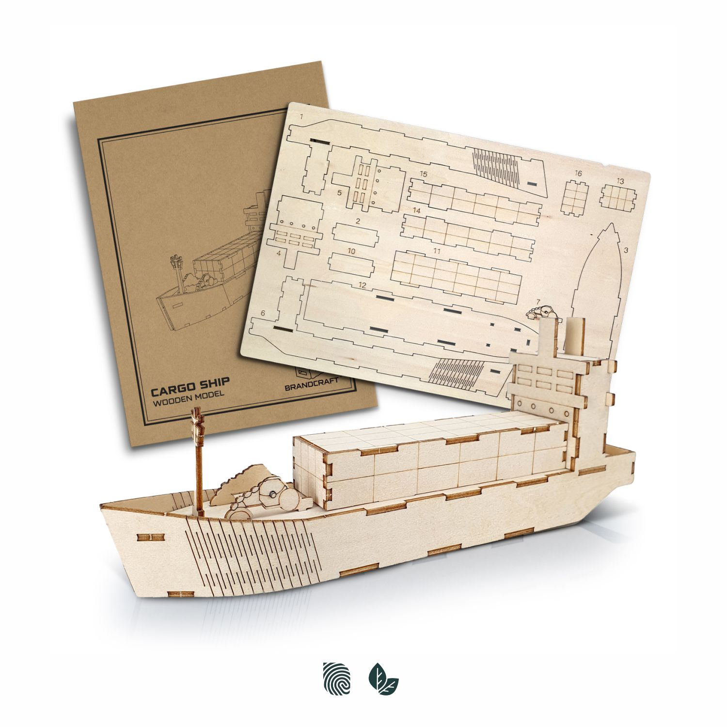 TRENDS | BRANDCRAFT Cargo Ship Wooden Model