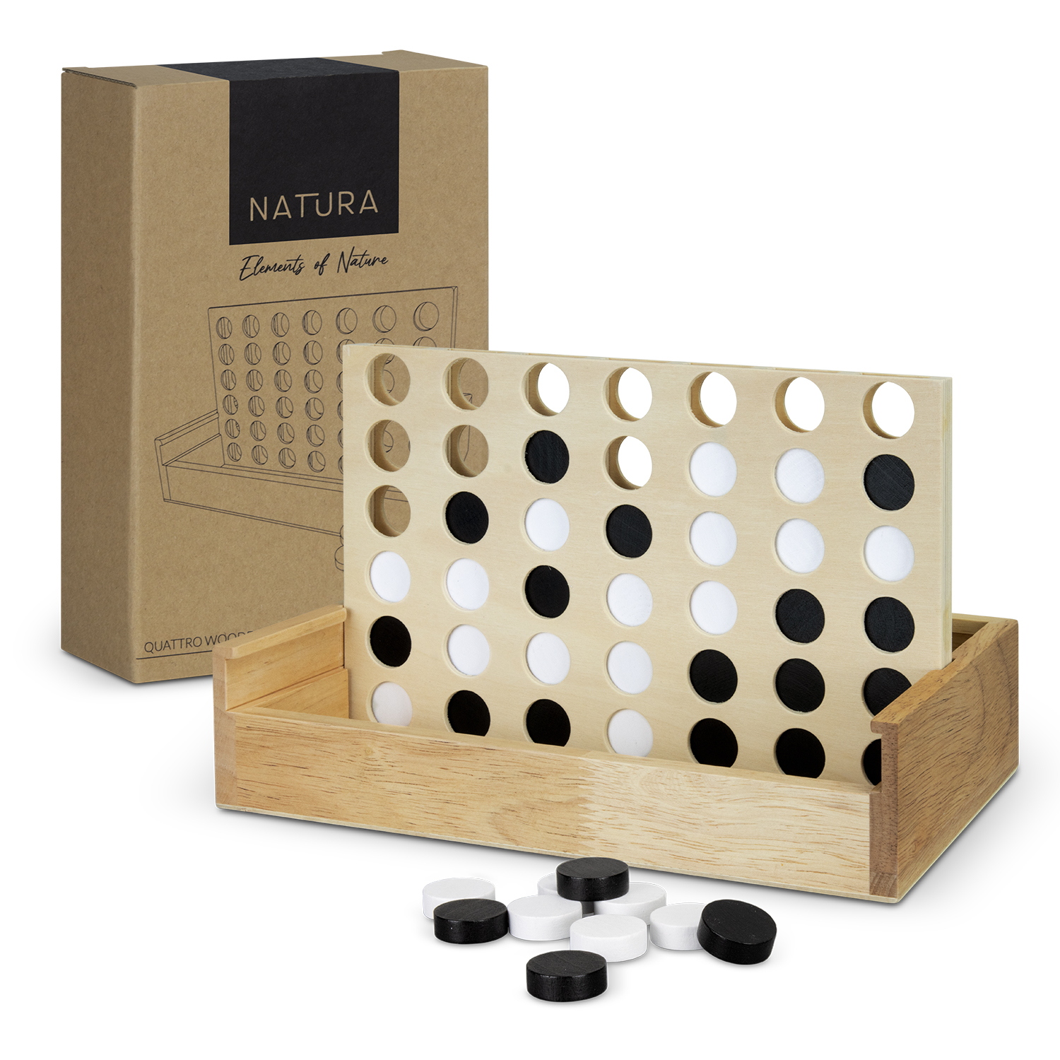TRENDS | NATURA Quattro Wooden Four-in-a-Row Game
